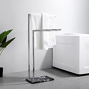 FCMLD Double L Shape Pedestal Towel Holder Bathroom Towel Rack Stand Floor Standing Bath Towel Holder Clothes Drying Racks (Color : D, Size