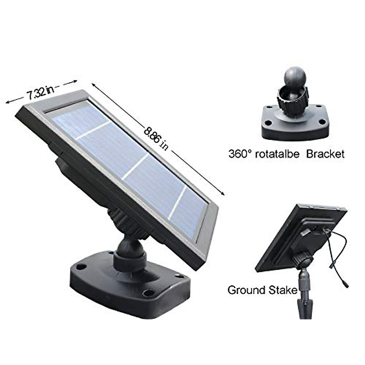 LANBITOU Solar Spotlights Outdoor,Waterproof Solar Landscape Spot Lighting for Flag Yard Wall Garden Pathway Trees Patio - White