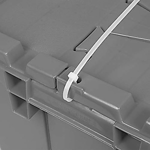 Buckhorn AR2717120209000 Industrial Plastic Stackable Storage KeepBox Tote Container with Hinged Attached Lid, 27-Inch L x 17-Inch W x 12-Inch H, Blue