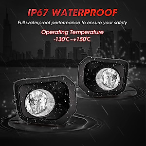 WEZEMLIGHT Fog Lights Lamps Replacement for 2016-2020 Toyota Tacoma(Fits SR, SR5 Model Only) with H16 12V 19W Halogen Bulbs With Black Bezel (Clear Lens) L+R