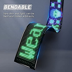 KJOY Programmable Huge Bright LED Signs, 27''x5'' Scrolling USB 5V LED Store Sign, Bluetooth App Control Custom Text Pattern Animation, Flexible LED Display for Car Store Party Bar Hotel