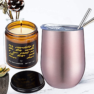 Sqeffort Birthday Gifts for Women Best Friends, Tumbler and Lavender Scented Candles Funny Gifts for Her, Women, Friends