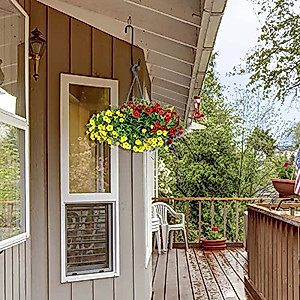 Dreecy 10 inch Extra Large S Hooks Heavy Duty Black Long S Hooks for Hanging Plants Extension Hooks for Garden,Kitchenware,Pergola,Patio,Flower Basket,Indoor Outdoor Uses(4 Pack)