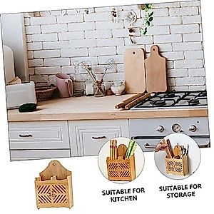 EXQUIMEUBLE 1pc Drain Chopsticks Holder Utensil Drying Rack Desktop Storage Basket Kitchen Wooden Stand Wooden Spoon Holder Wooden Drying Rack for Clothes Chopsticks Holder Household