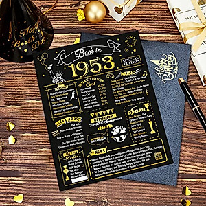 70th Birthday Pop Up Cards for Women or Men, 3D Greeting Card with Gilding Poster Cover, Funny 70th Birthday Gifts Idea for Party Supplies, Unique 70 Year Anniversary For Mom Dad, Back In 1953, Jumbo