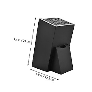 Luxshiny Storage Block Kitchen Holder Universal Wooden Block Organizer Without Knives Household Multifunctional Rack (Black)