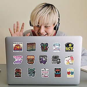 63Pcs Theater Stickers Graffiti Aesthetics Waterproof Vinyl for Kids Girls Boys Teens Adults for Water Bottles Laptop Suitcase for Birthday Party Supplies Halloween Decoration Favors