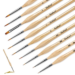 Miniature Paint Brushes, Set of 10 Pcs Paint Brushes for Acrylic Painting, Watercolor, Oil, Citadel, Figurine, Craft, Models, Nail Art, Face Painting and Paint by Numbers Kit for Adults
