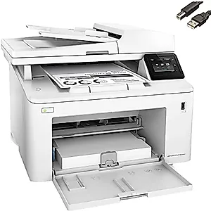 HP Laserjet Pro MFP M227fdw All-in-One Wireless Laser Printer, Print Scan Copy Fax, Auto 2-Sided Printing, 30 ppm, 1200 x 1200 dpi, Compatible with Alexa, Bundle with JAWFOAL Printer Cable