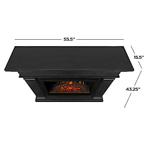 Real Flame Centennial Grande Electric Fireplace, Free-Standing with Mantel & Real Wood Finish - 6 Flame Colors, 5 Brightness Levels