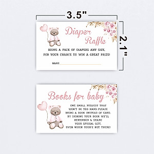 JCVUK Set of 25 Baby Shower Invitations with Envelopes, Diaper Raffle Tickets and Baby Shower Book Request Cards,Bear Theme Babyshower Party For Boys or Girls(YQKTZ-B14)