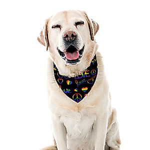 Pride Day Dog Bandana LGBT Rainbow Dog Bid Scarf Adjustable Accessories for Small Medium Dogs Cats Pets