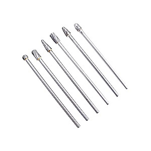 findmall 6Pcs Carbide Alloy Rotary Burr Set 6mm(1/4") Shank 10mm Head 150mm Length for DIY Woodworking Metal Carving Polishing Engraving Drilling