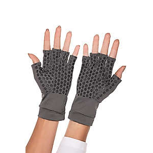 Coolibar UPF 50+ Men's Women's Ouray UV Fingerless Sun Gloves - Sun Protective (Small- Charcoal)