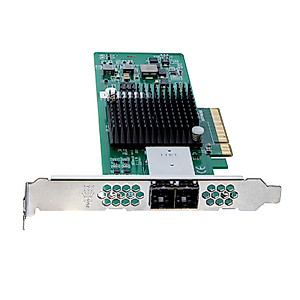12G External PCIe Controller Card, SAS/SATA HBA Card, Broadcom's SAS 3008 Chip, PCI Express 3.0 X8, 2X Mini SAS SFF-8644 Ports,Same as LSI SAS 9300-8E