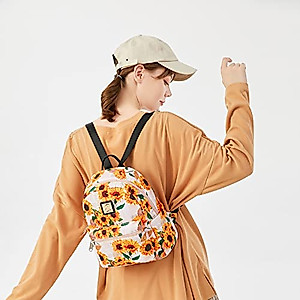 Women Mini Sunflower Backpack Cute Small Travel Backpack Purse Nylon Waterproof Casual Daypack Shoulder Backpack for Adult Girls Kids