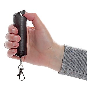 mace Brand Maximum Strength Pepper Spray with KeyGuard Hard Case (Black) – Accurate 10’ Powerful Pepper Spray, Flip Top Safety Cap, Leaves UV Dye on Skin – Great for Self-Defense, 11 Gram, (80391)