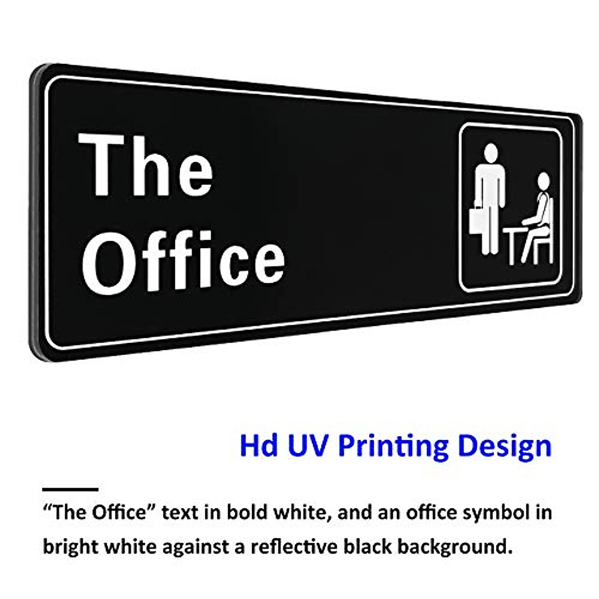 2 Pack The Office Sign, Main Official Self Adhesive Sign for Door or Wall 9 X 3 Inch Quick and Easy Installation Premium Acrylic Design for Your Home Office/Business, Great Gift for Fans of The Office