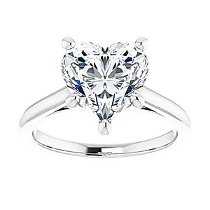 2.50 CT Heart Cut VVS1 Colorless Moissanite Engagement Ring Set, Wedding/Bridal Ring Set, Sterling Silver Vintage Antique Anniversary Best Ring Sets Gift for Woman