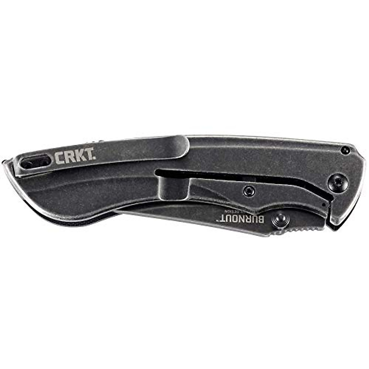 CRKT Burnout EDC Folding Pocket Knife: Everyday Carry Folder with Frame Lock, Drop Point Blade, Black Stonewash Finish, Thumbstud, Assisted Opening, Carbon Fiber and G10 Handle 4123K