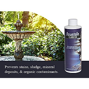 Fountain Water Clarifier - 8 Ounces - Water Treatment for Fountains & Birdbaths, Prevent White-Scale Buildup, Stains, Cloudy Water, Foam & Other Water Conditions