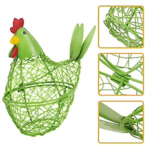 SOIMISS Hen Egg Basket Metal Wire Egg Basket Reliable Egg Holder Vegetable Basket Fresh Eggs Basket Multi-Function Basket Veggie Tray Hampers Basket for Fruit Iron Spiral Fruit Container