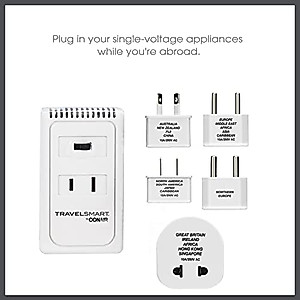 Conair Voltage Converter and Universal Travel Adapter, European Travel Plug Adapter, Univerasal Adapter Plug Converter for Travel, 6 Piece Set