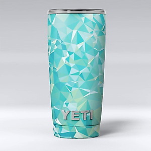 Design Skinz Teal Geometric V13 - Skin Decal Vinyl Wrap Kit Compatible with The Yeti Rambler Cooler Tumbler Cups