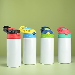 Icesip 30 PACK 12oz Kids Sublimation Tumbler Bulk,Sublimation Kids Water Bottle with One-click Pop-up Straw Lid and Handle, Spill Proof lid,for Water,Drinks