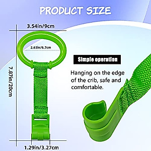 4 PCS 4 Colors Plastic Baby Crib Pull Rings Kids Walking Exercises Assistant Stand Up Rings Baby Cot Hanging Rings for Infant Baby Toddler Practice Tool