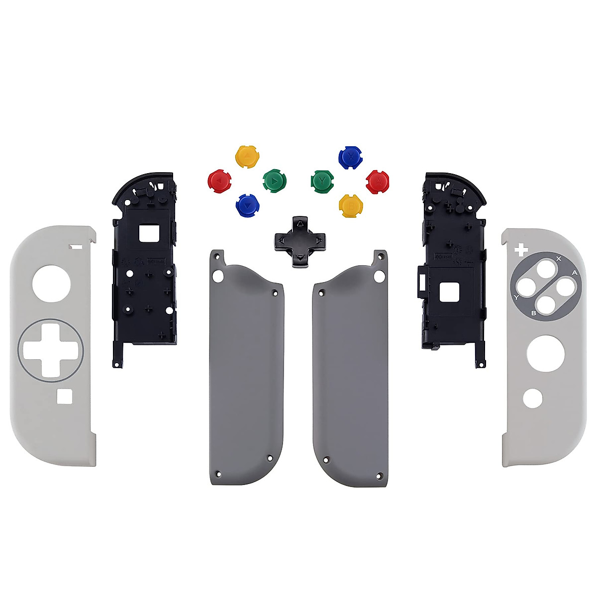 eXtremeRate JZT106 Nintendo Switch Joycon Housing (Classic EU SFC SNES, D-Pad Version), Glossy Shell, Replacement for Switch Oled Joy-Con – Console Shell NOT Included