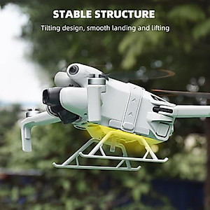 HeiyRC Mini 4 Pro Landing Gear, Folding Extensions Leg Stand Protector for DJI Mini 4 Pro Drone Accessories (Orange) - Easy to Store, no Need to disassemble