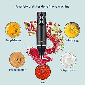 4 in1 Immersion Blender Handheld 304 Stainless Steel Blades, 5 Speed & 3-Angle Adjustable Chopper Beaker Whisk and Beater for Milkshakes Smoothies Soup Baby Food
