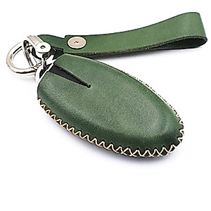 MJKEYAuto Leather 4 Buttons Remote Smart Key Fob Cover Case for Infiniti EX FX X G JX M Q QX Series Nissan Altima Coupe Armada GTR GT-R Maxima Murano Cross Rogue Versa (Green)