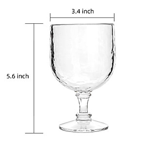 JX X&G Premium Wine Glasses 10.5 Ounce - Shatterproof, Reusable, Dishwasher Safe Drink Glassware (Set of 6) (6, 10.5 OUNCE)
