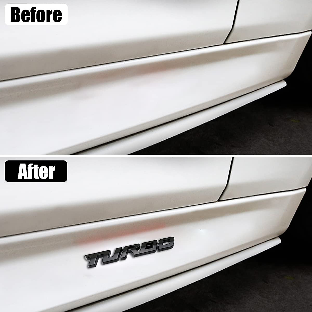 AICEL Turbo Car Emblem, 2 PCS 3D Metal Turbo Badge for Auto Side Body Fender Trunk, Automotive Replacement Decoration Decal Sticker, Tailgate Letter Nameplate for All Cars, Truck, SUV