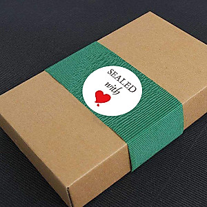 reMarkable Sealed with Love Stickers, 1.5 Inch Kraft Paper Heart Stickers, 500 Labels on a Roll, White
