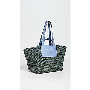 Proenza Schouler White Label Women's XL Morris Raffia Tote, Dove Grey, One Size