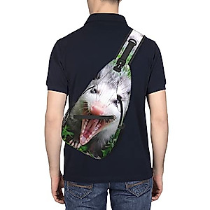 Possum Hissing Chest Bag Shoulder Bag, Animal Sling Backpack Casual Travel Bag For Men And Women