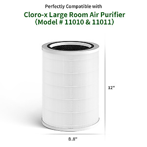 GoKBNY 1-Pack HEPA Replacement Filter Compatible with Clorox Large Room Purifier, Model # 11010 & 11011, 1,500 Sq. Ft. Capacity（12010）