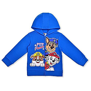Nickelodeon Paw Patrol Boys T-Shirt, Zip Up Hoodie and Jogger Set for Toddler and Little Kids – Blue/Black/Red