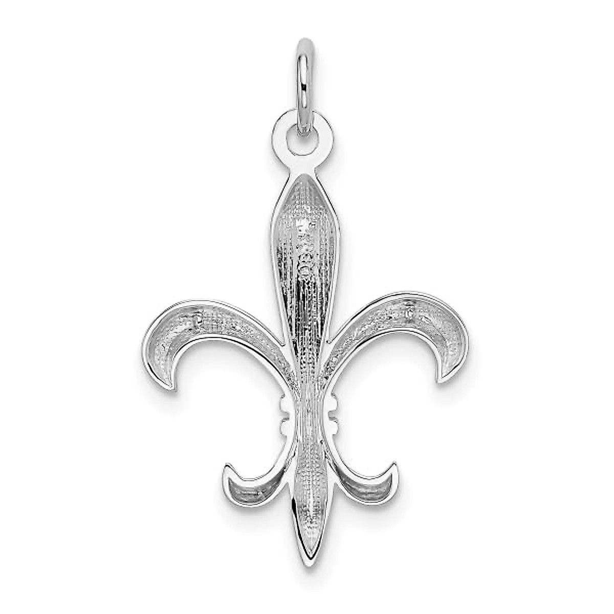 IceCarats 14K White Gold French Fleur De Lis Lily Flower Necklace Religious Pendant Saint Charm 30mm x 15mm Only