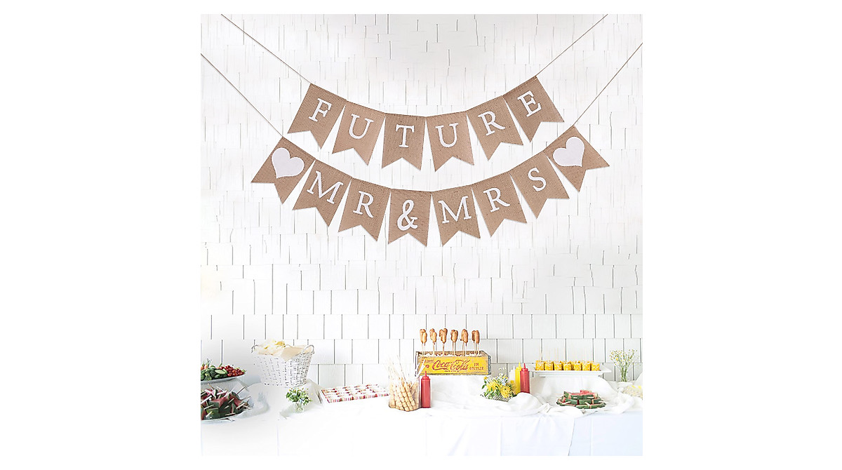 Future Mr & Mrs Burlap Banner for Bridal & Engagement Parties