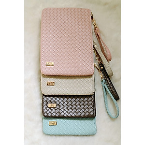 TRVL Design - Luxe Go-Go Wristlet - Woven Collection - Pink Sand