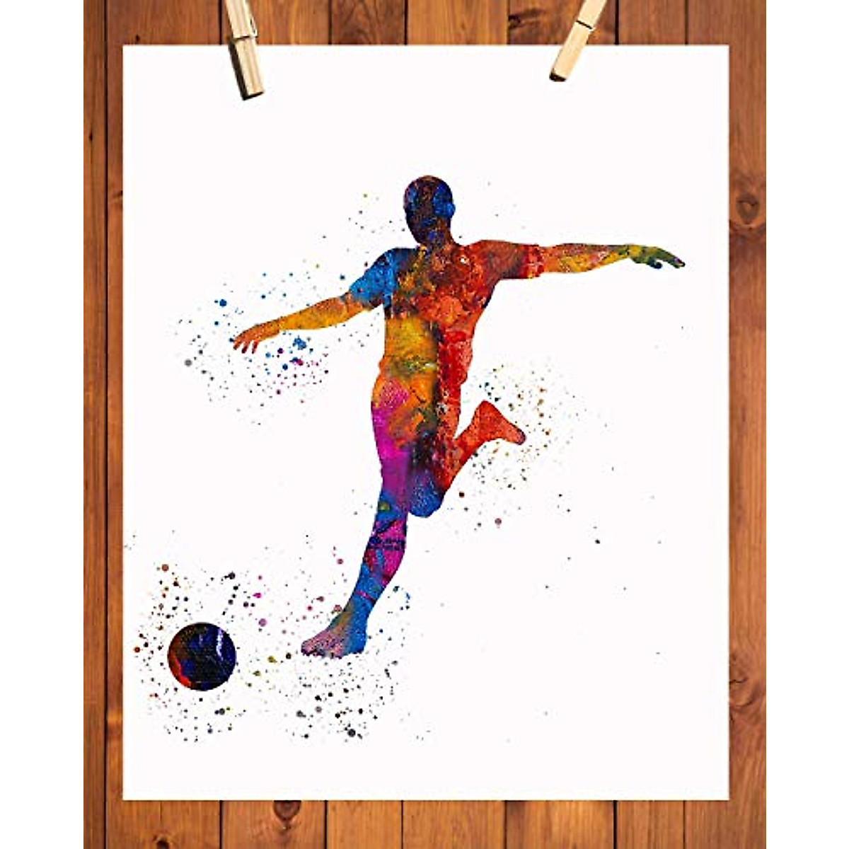 Male Soccer Player Abstract Sport Wall Art Print 11x14, Ideal for Teen Boy Bedroom Decor, Club Locker Rooms, Coaches and Fans