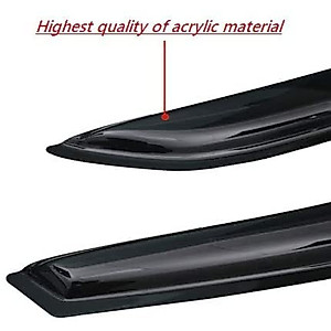 Smoke Tinted Tape-On Side Window Visor Deflectors Rain Guards for Honda Civic Sedan 2022 - 2023 Lx Ex Si Hpt Sport Touring