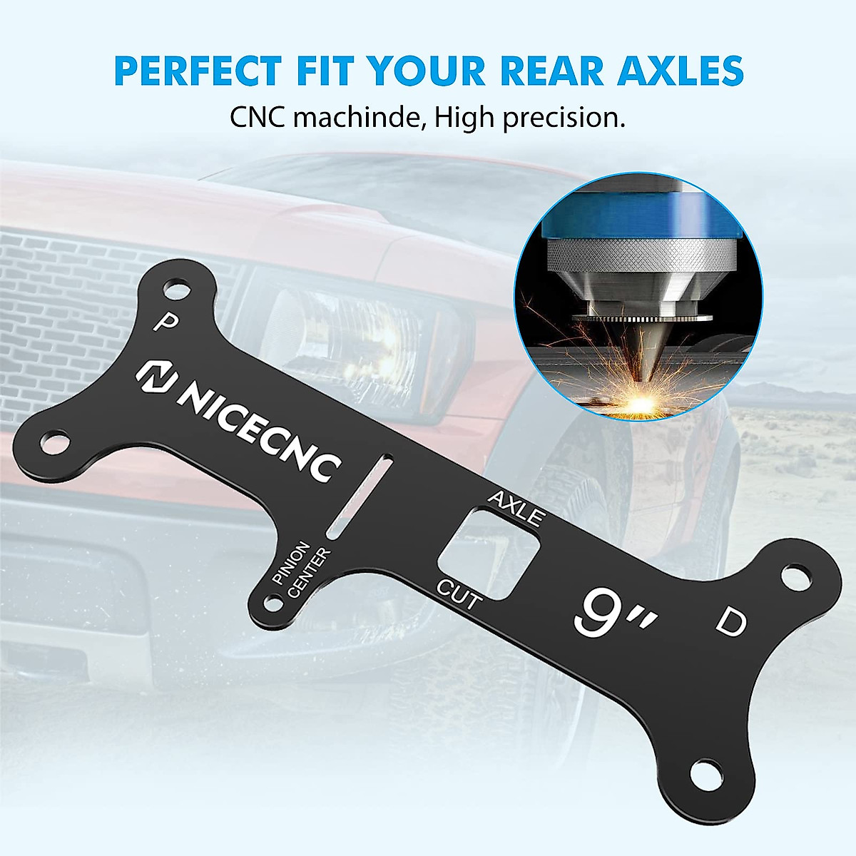 NICECNC Aluminum 9" Rear End Axle Tube Narrowing Cut Guide Rearend Pinion Dogbone Tool Compatible with Ford Mustang 1964-1973, F-100 F-150 1957-1986, Fairlane 1957-1970, Granada 1976-1980