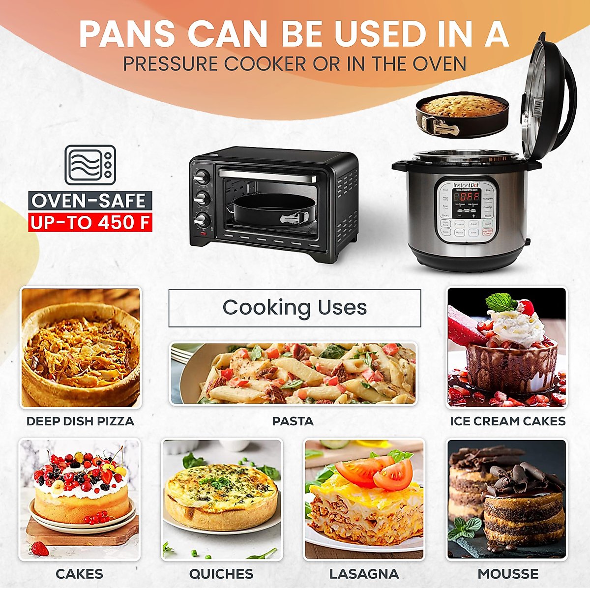 RFAQK Non-Stick 9 Inch Springform Pan - Spring form Pan for Cheesecake with Removable Bottom, Bonus Icing Spatula with 30 Pcs Parchment Paper & Recipe E-Book - Ideal for Baking Cakes, Pizzas, & More!