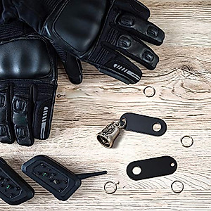 2 Pieces Motorcycle Bell Hangers Motorcycle Luck Riding Bell Hangers and 2 Pieces Split Rings, Fits for Any Bells, Compatible with (Black)