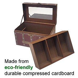 Sunshine Box Factory Treasure Box Chest - Pirate Desktop Size for boys boy jewelry prize prizes rock rocks and trinket trinkets Dimensions 9" x 5.5" x 5.5"